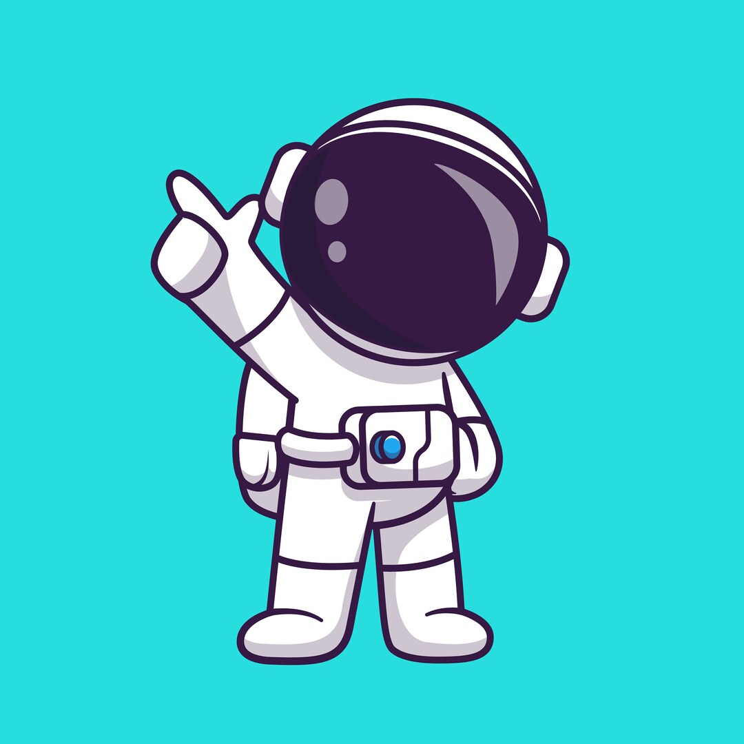 Hand Drawn Dancing Astronaut SVG Spaceman in Helmet Clipart Digital ...