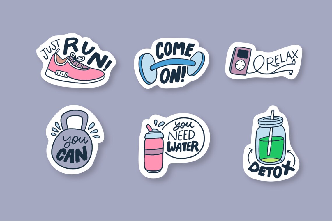 Motivational GYM Stickers SVG Bundle Inspirational Saying - Etsy