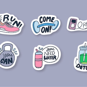 Motivational GYM Stickers SVG Bundle Inspirational Saying Decals ...