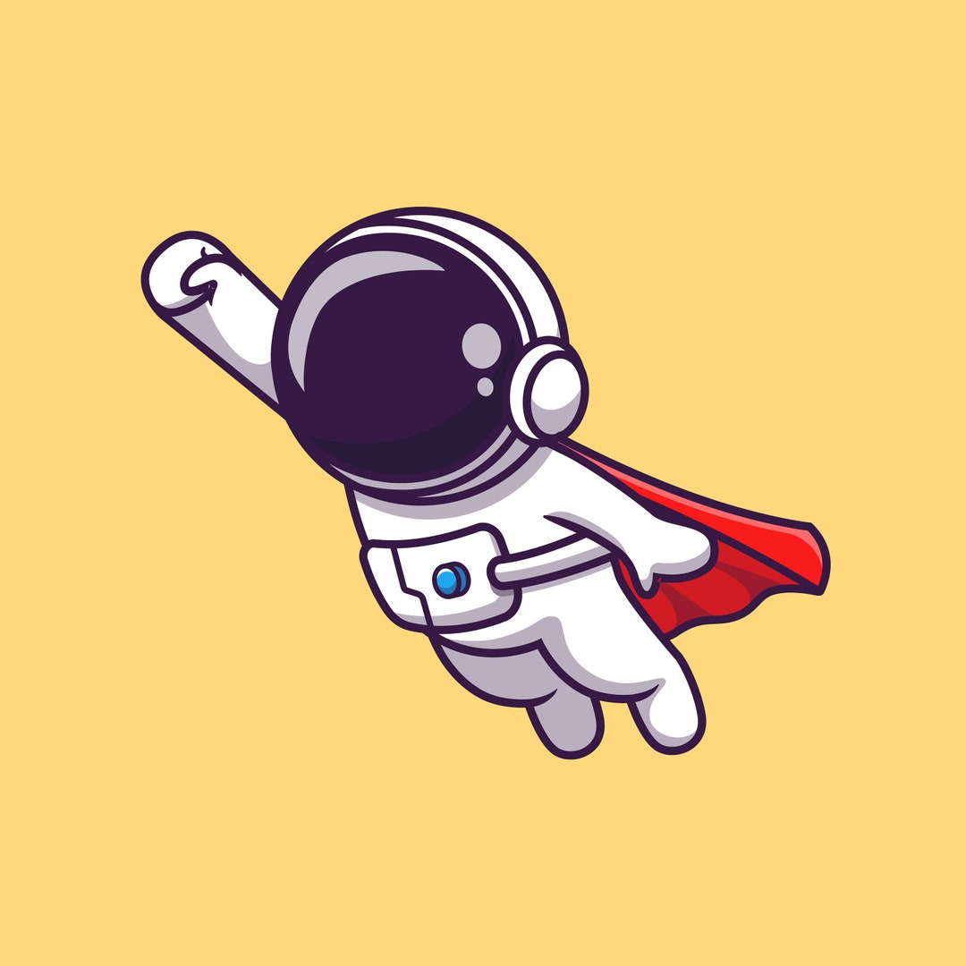 Hand Drawn Flying Astronaut SVG Cartoon Spaceman in Superman's Gown ... Hand Drawn Flying Astronaut SVG Cartoon Spaceman in Superman's Gown ...