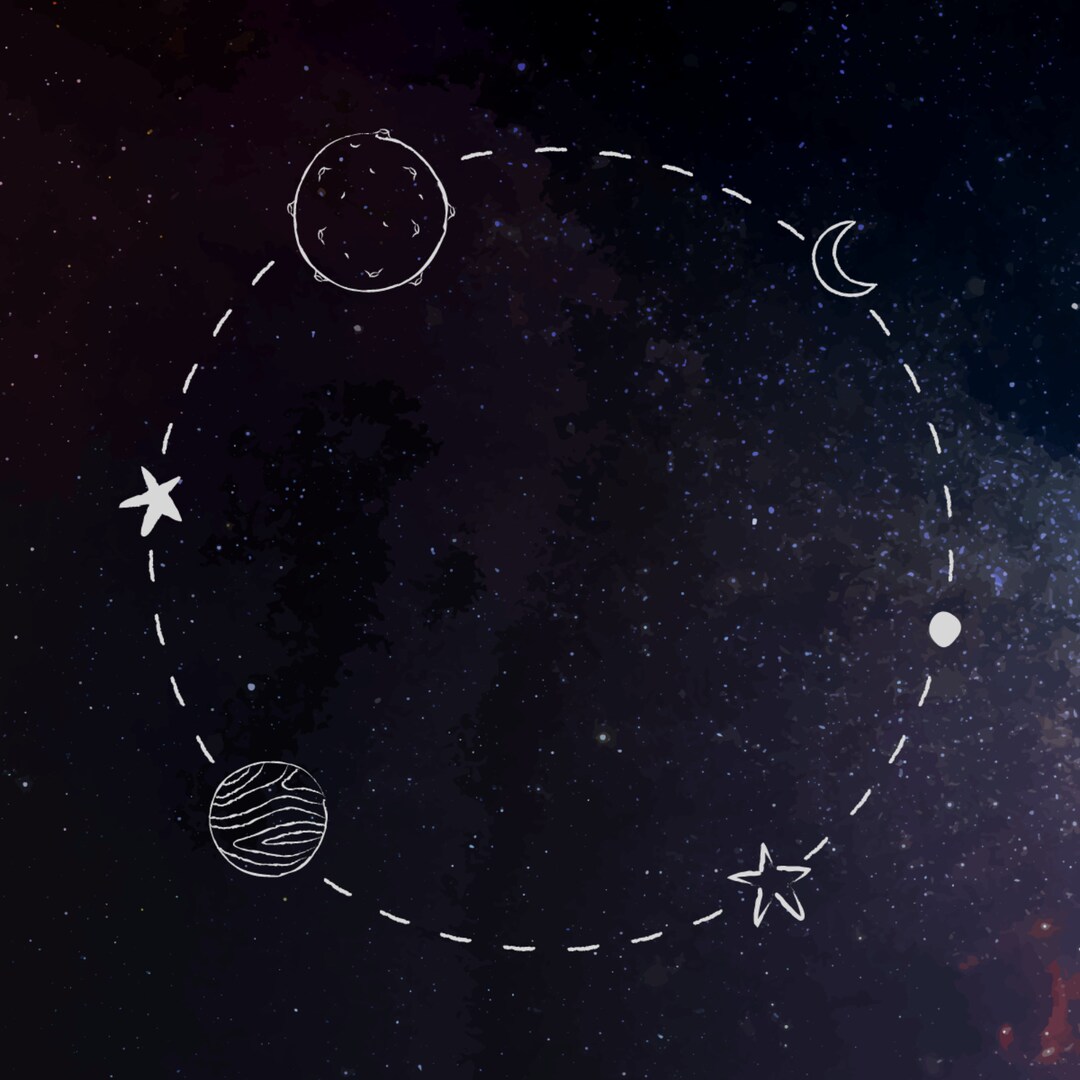 Cute Cosmic Galaxy Decorated FRAME SVG Universe Minimalist Art ...