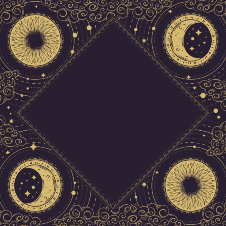 Hand Drawn Tarot Frame SVG Esoteric Background Clipart Cut - Etsy