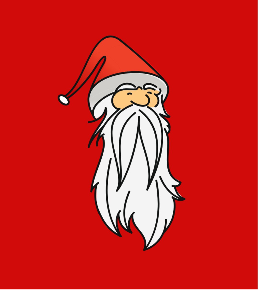 Hand Drawn Cartoon Santa Claus Doodle SVG Digital Illustration ...
