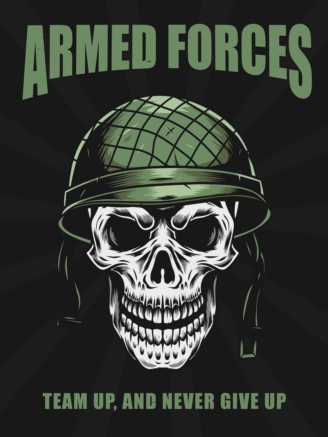 Military Skull SVG Hand Drawn Illustration Soldier Skeleton Head ...