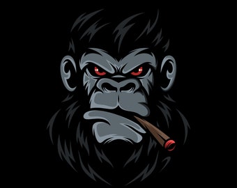 Gorilla Red Eyes Svg - Etsy
