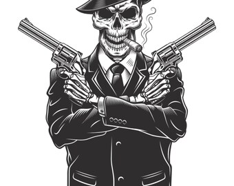 Mafia Skull Vector - Etsy