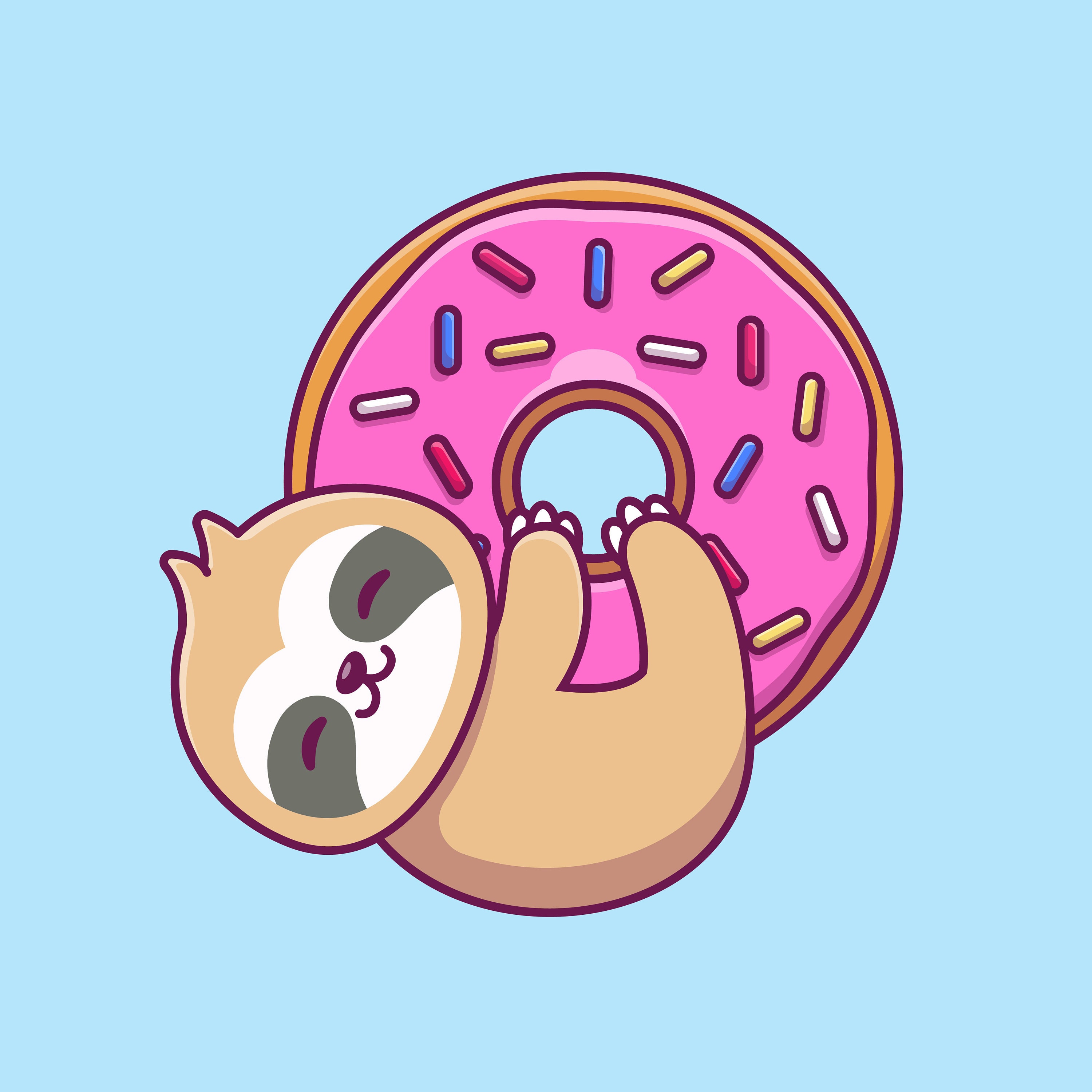 Sloth SVG Dunkin Donuts Sloth Moth Sloth Gift Donut Wall - Etsy