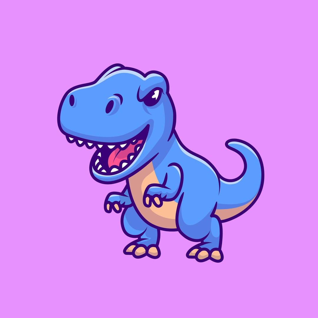Lindo dinosaurio T-Rex azul, imágenes prediseñadas SVG y PNG (descarga ...