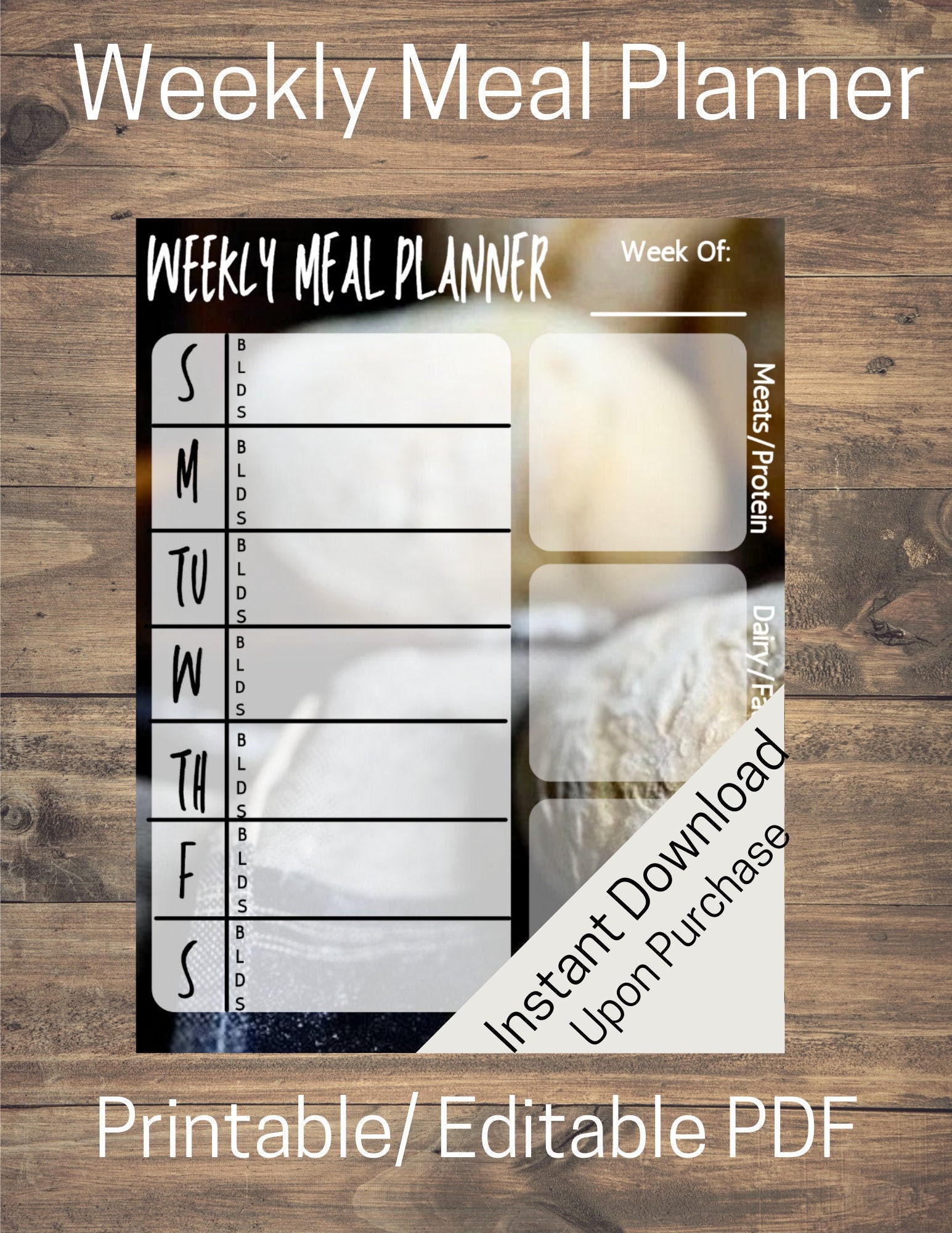 Digital Weekly Meal Planners with Shopping List Aesthetic | Etsy
