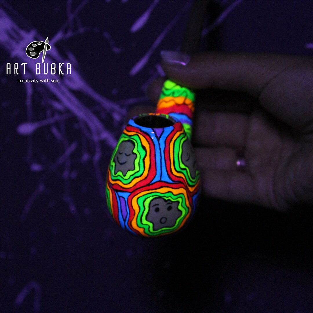 Wooden Tobacco Pipe. Rainbow Pipe. Cute Pipe. Girly Pipe - Etsy