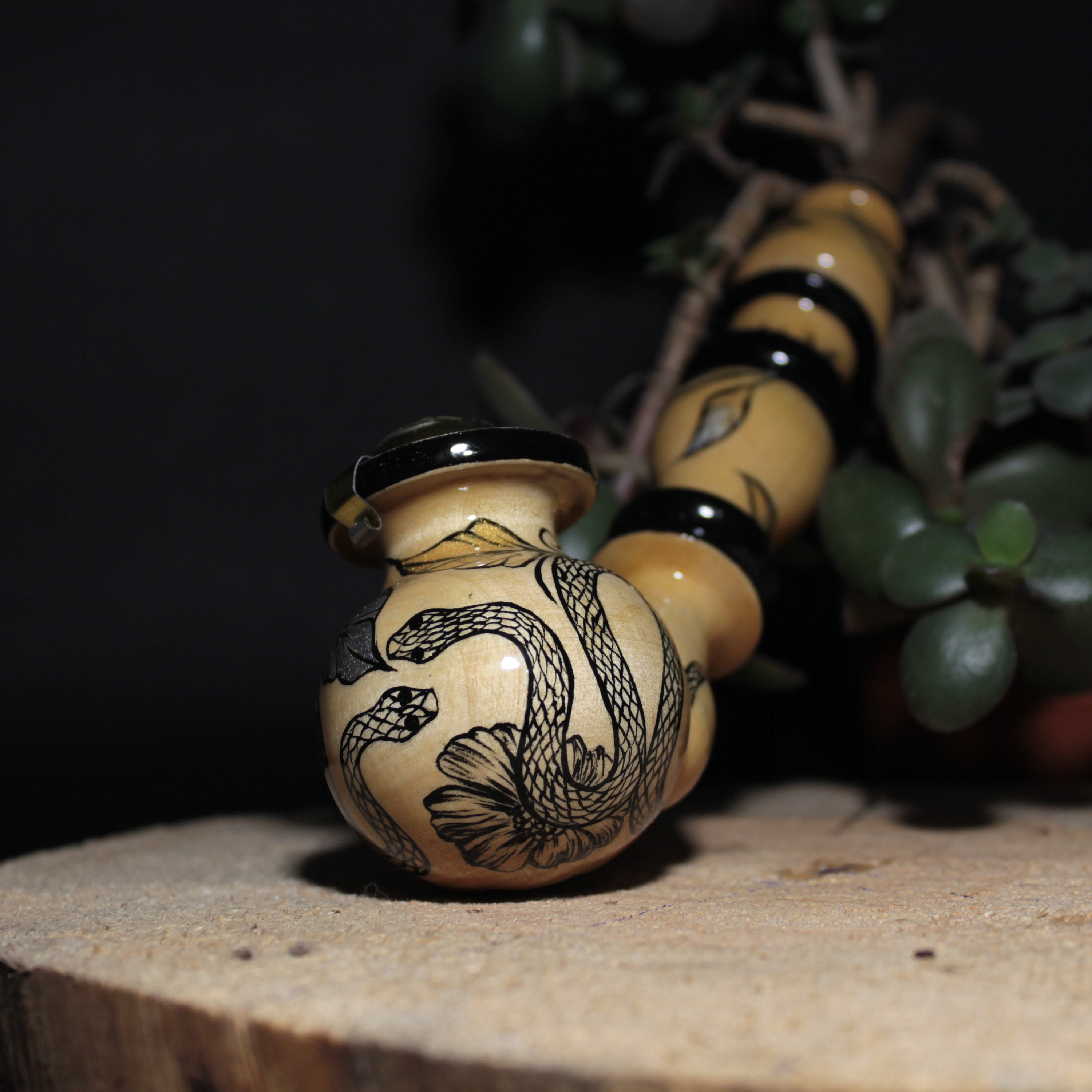 Wooden Tobacco Pipe. Snake Pipe. Wizard Pipe. Cute Pipe. Bowls for ...