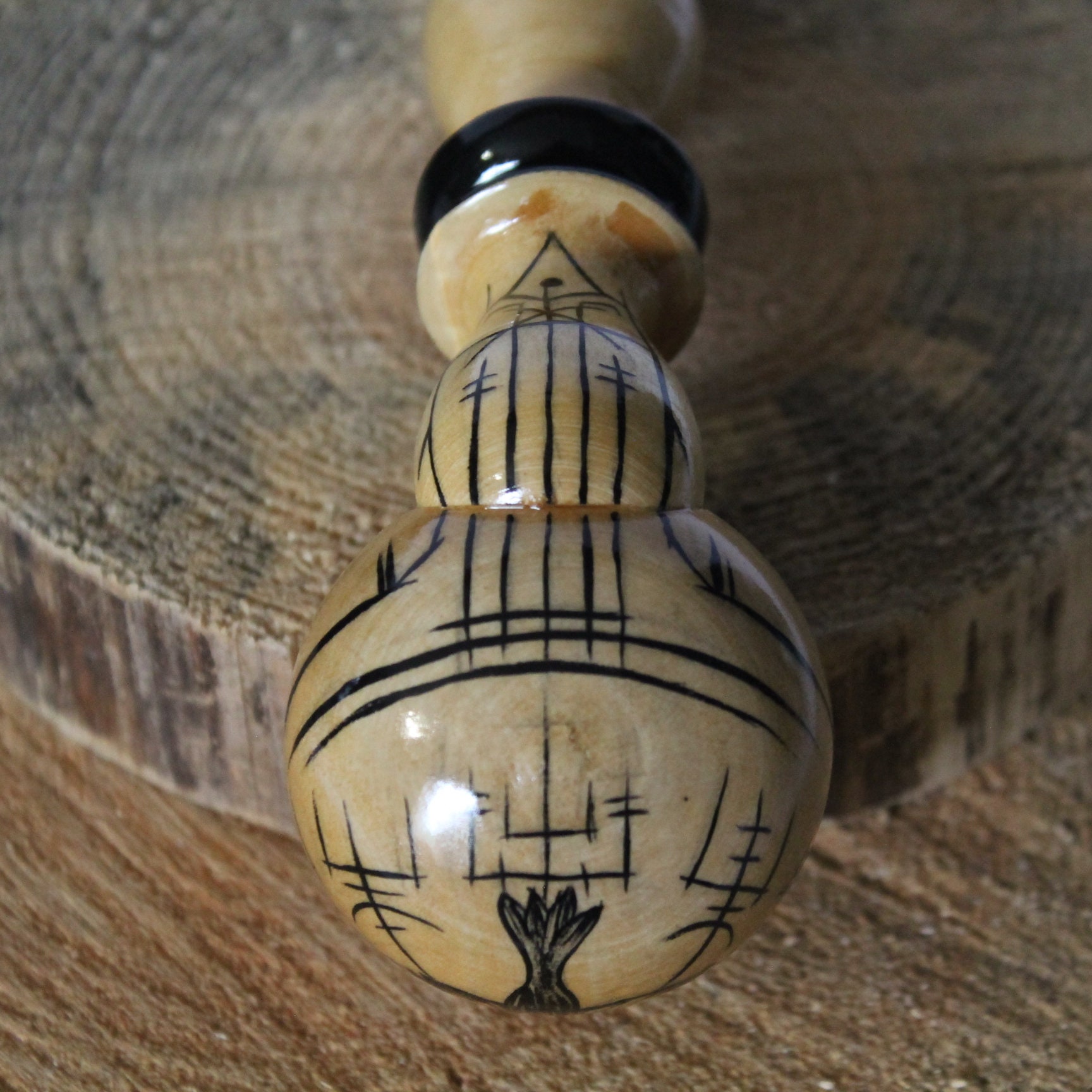 Long Wooden Pipe for Smoking Tobacco With Vikings Raven. Wood Tobacco ...