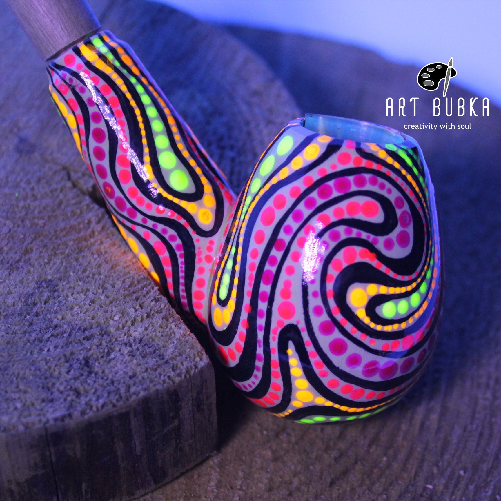 Wooden Tobacco Pipe. Rainbow Pipe. Cute Pipe. Girly Pipe - Etsy