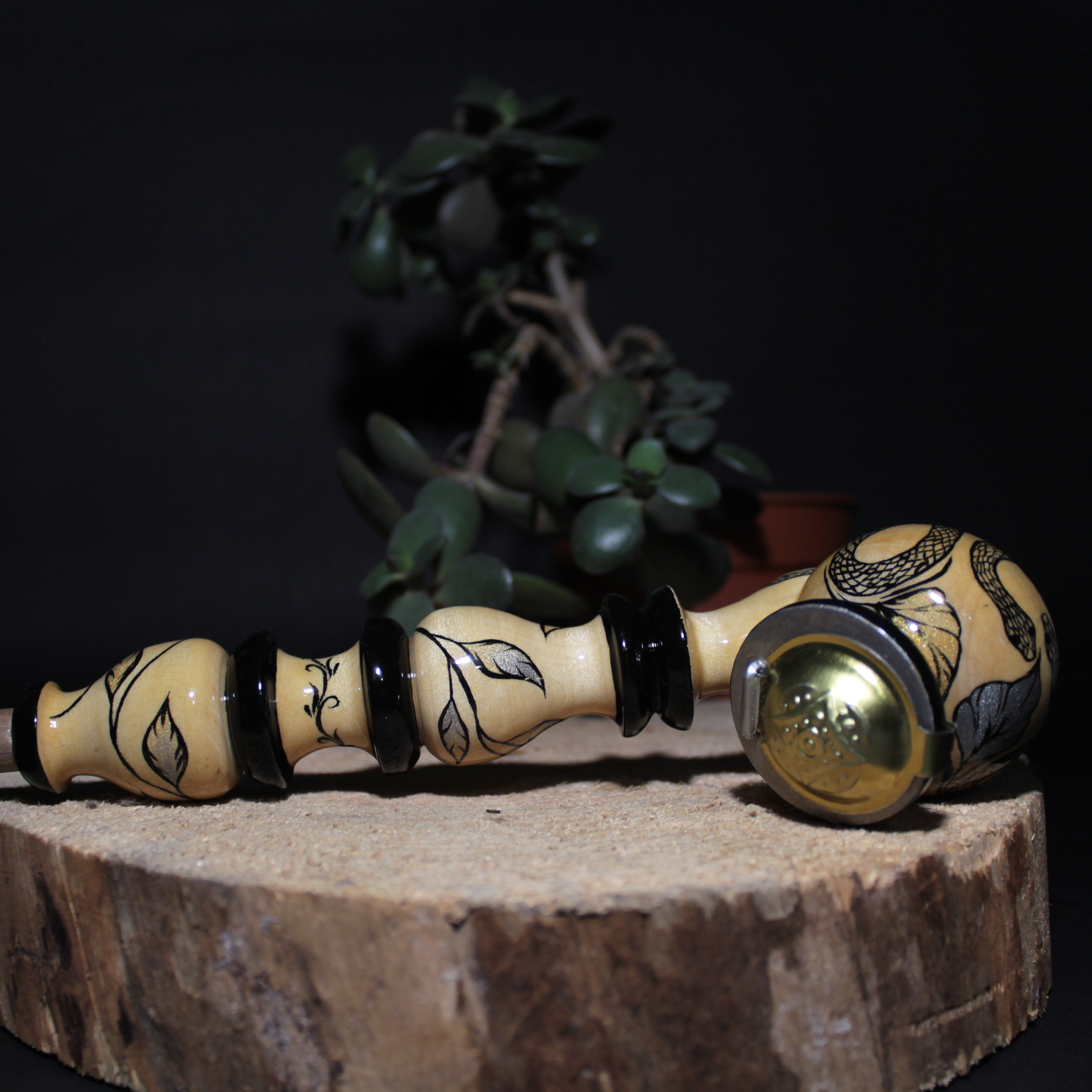 Wooden Tobacco Pipe. Snake Pipe. Wizard Pipe. Cute Pipe. Bowls for ...