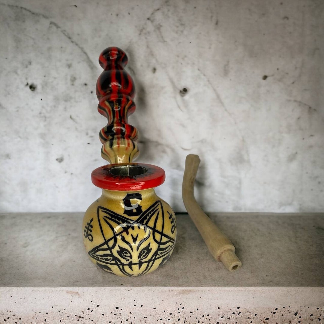 Tobacco Wooden Pipe. Wooden Smoking Pipe. Gothic Pipe. Peace Pipe ...