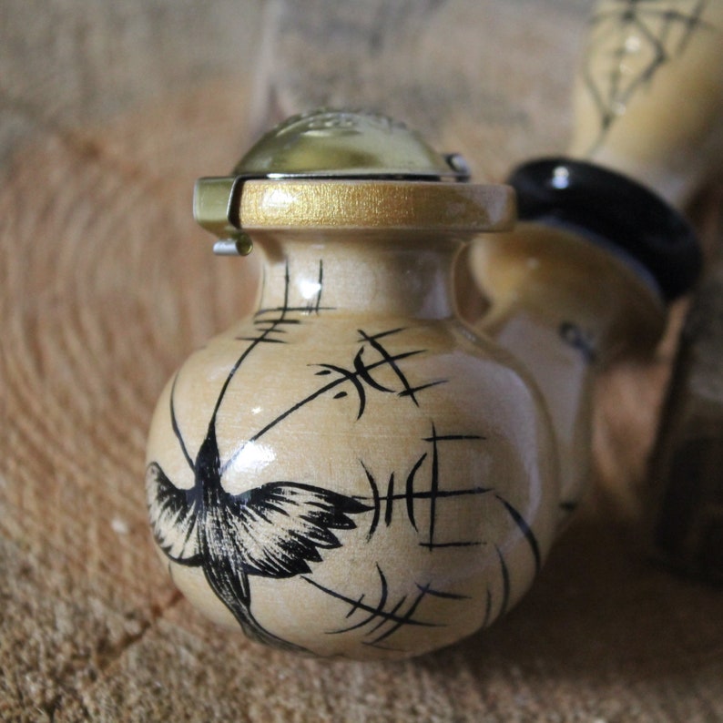 Long Wooden Pipe for Smoking Tobacco With Vikings Raven. Wood Tobacco ...