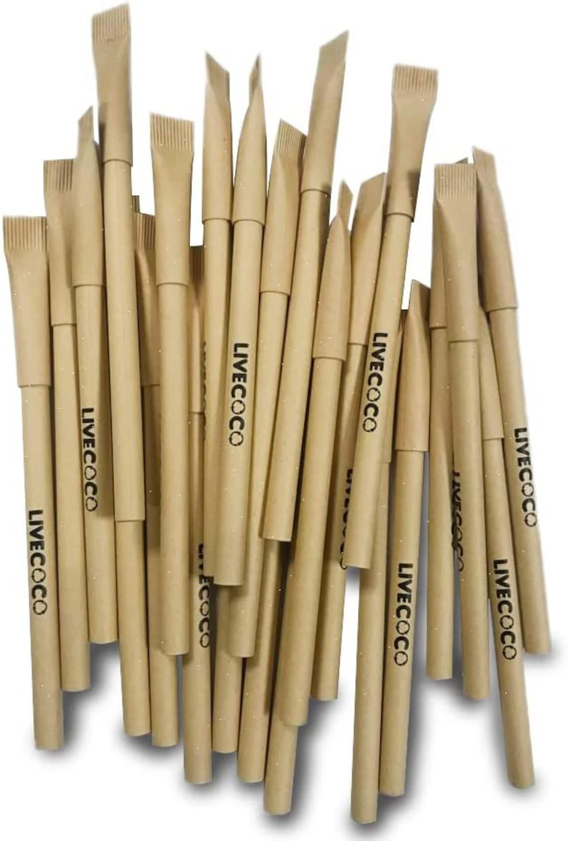 Eco-friendly Pens, Pack of 24, Kraft Paper & Steel Biodegradable Pens ...