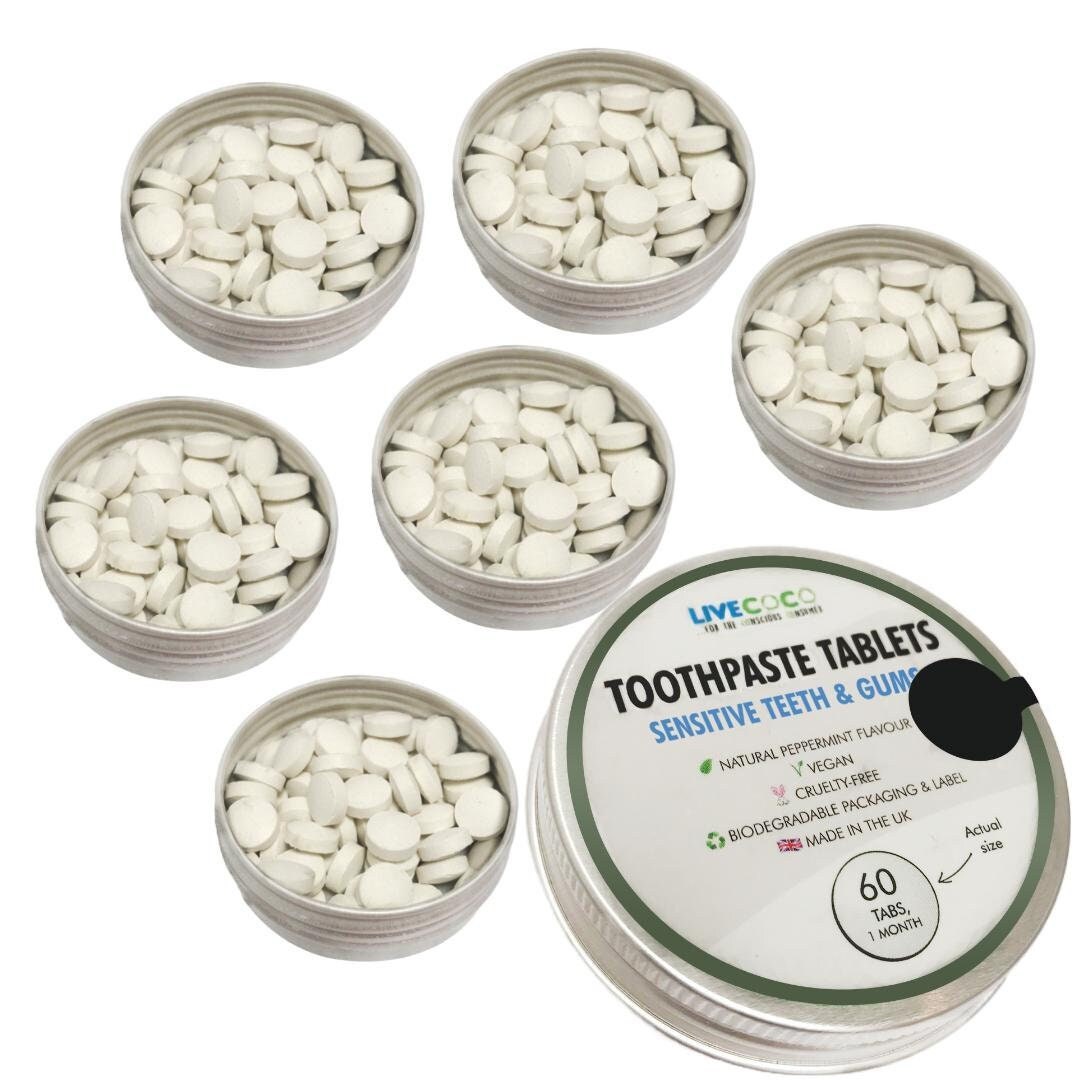 Sensitive Teeth & Gums, Zero Waste Toothpaste Tablets, Natural ...