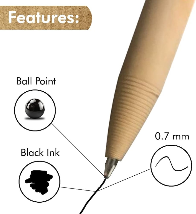 Eco-friendly Pens, Pack of 24, Kraft Paper & Steel Biodegradable Pens ...