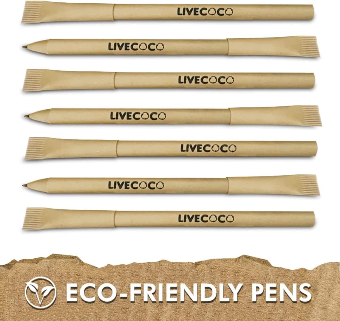 Eco-friendly Pens, Pack of 24, Kraft Paper & Steel Biodegradable Pens ...