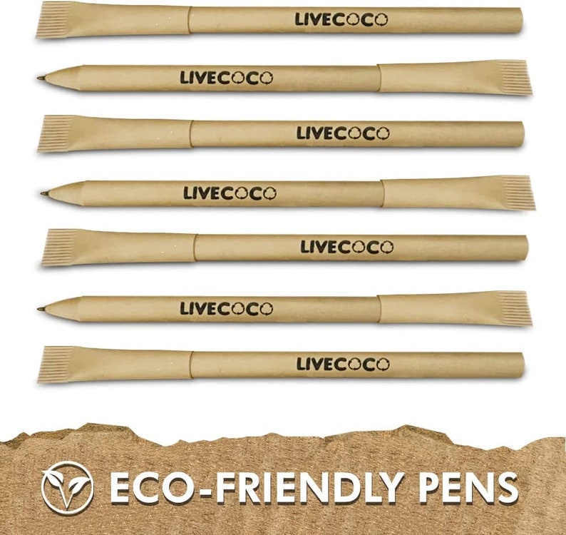 Eco-friendly Pens, Pack of 24, Kraft Paper & Steel Biodegradable Pens ...