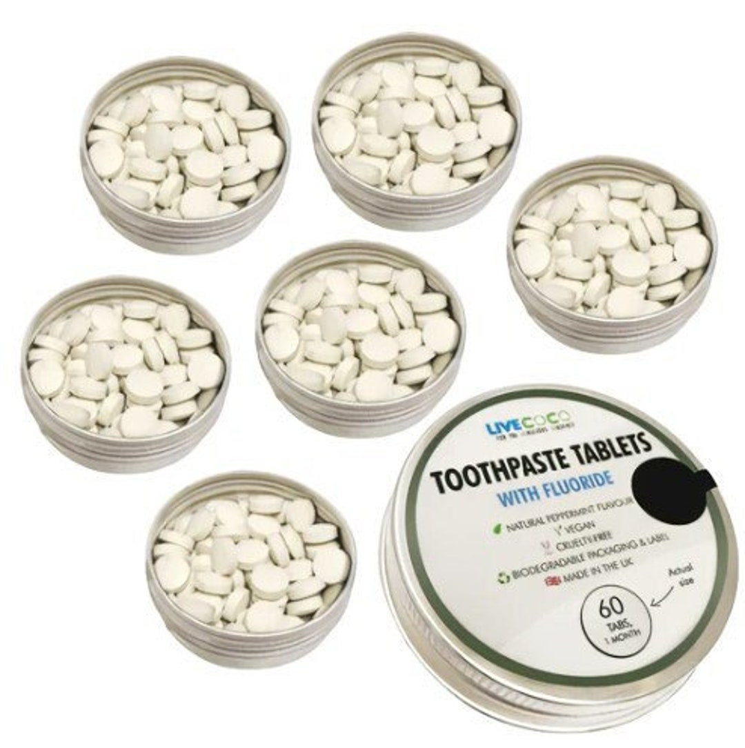 Fluoride-free, Zero Waste Toothpaste Tablets, Fresh Peppermint, Vegan ...