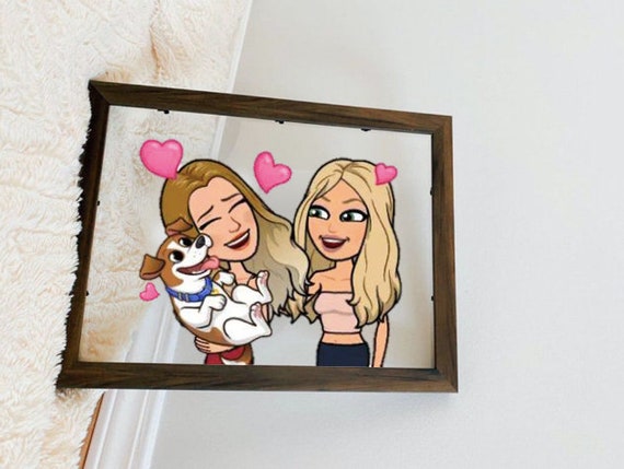 Personalized Glass Painting Cute Bitmoji Mother's Day | Etsy
