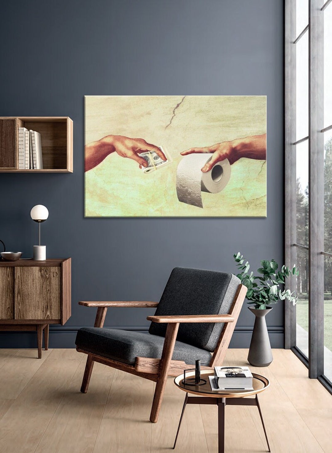 The Creation of Adam by Michelangelo Parody Art Meme Poster Wall Decor ...