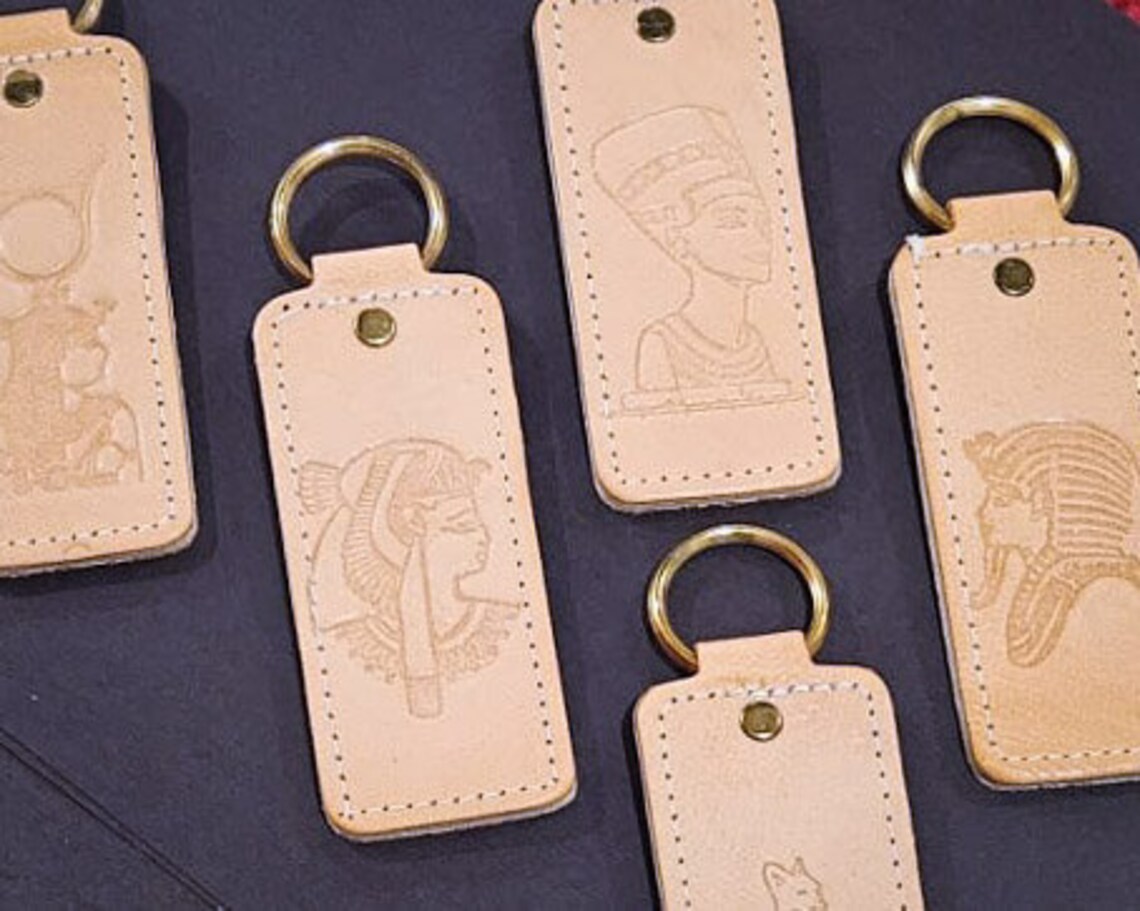 Egyptian Artisans - Natural Leather Ancient Egyptian Keychains - Etsy