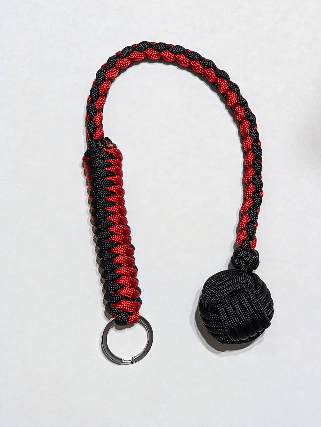 Upgraded Rattler - Custom Monkeys Fist Paracord Keychain With 1 Inch ...