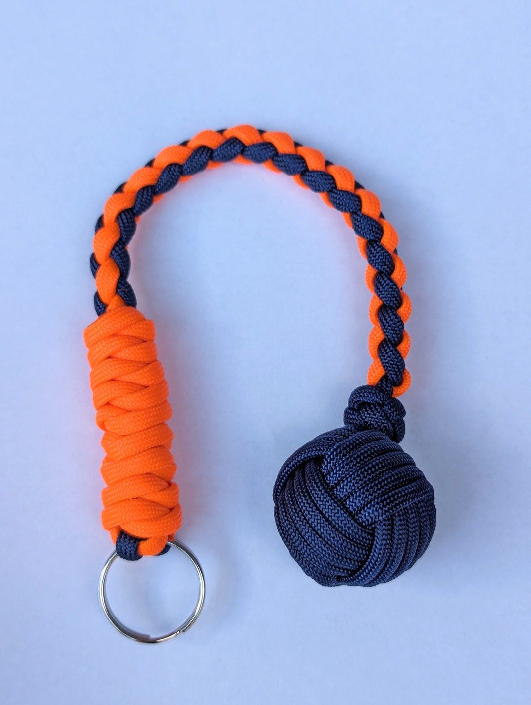 The Rattler - Custom Monkeys Fist Paracord Keychain With 1 Inch Steel ...