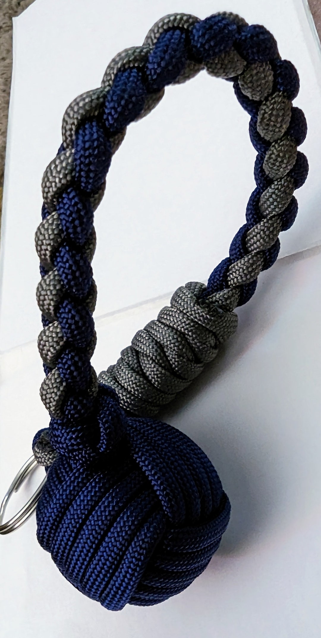 The Rattler - Custom Monkeys Fist Paracord Keychain With 1 Inch Steel ...