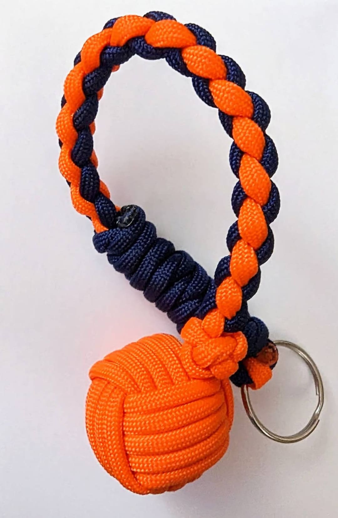 The Rattler - Custom Monkeys Fist Paracord Keychain With 1 Inch Steel ...