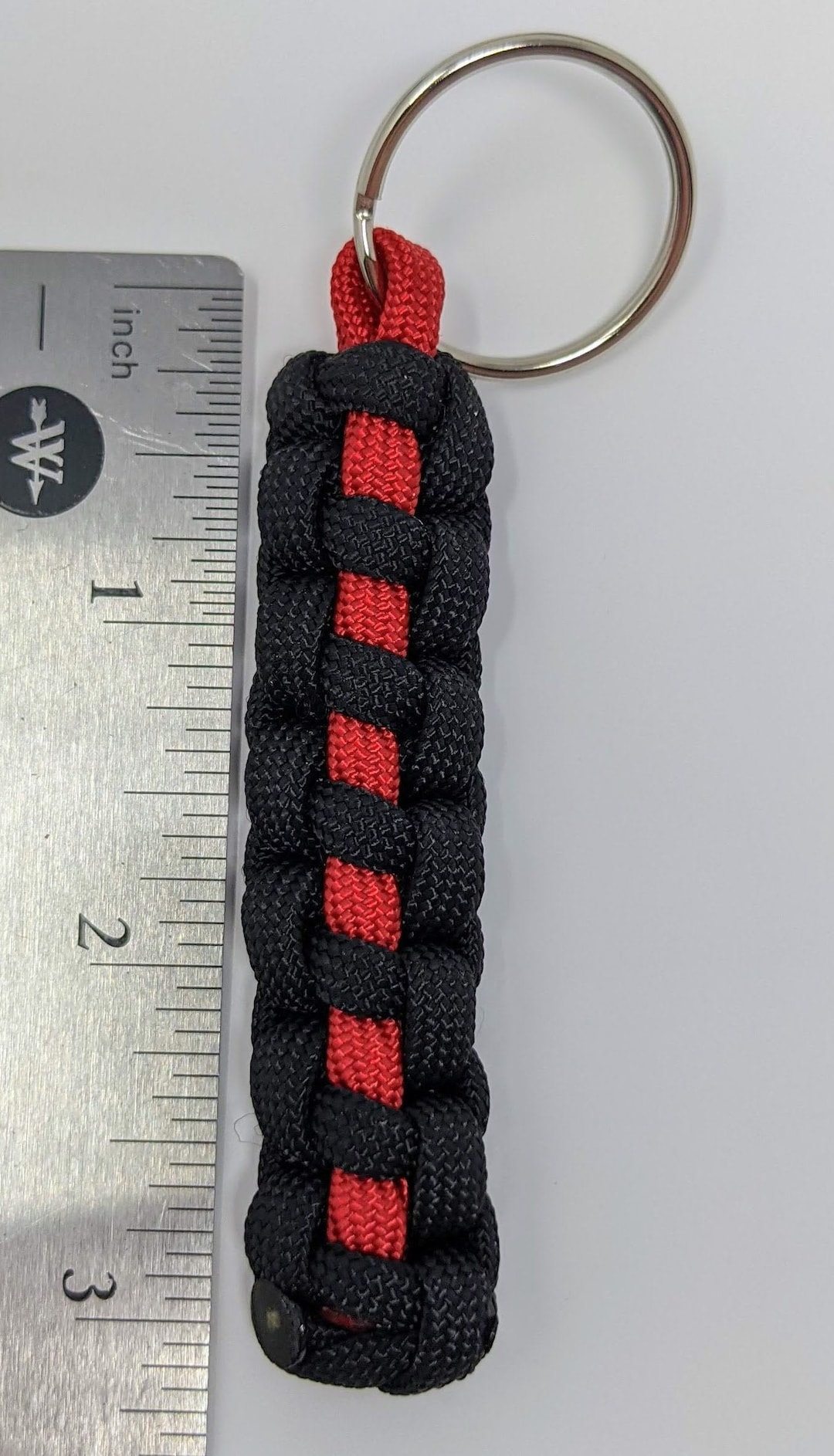 Thin Red Line Paracord Keychain - Black and Red - Firefighter Keychain ...