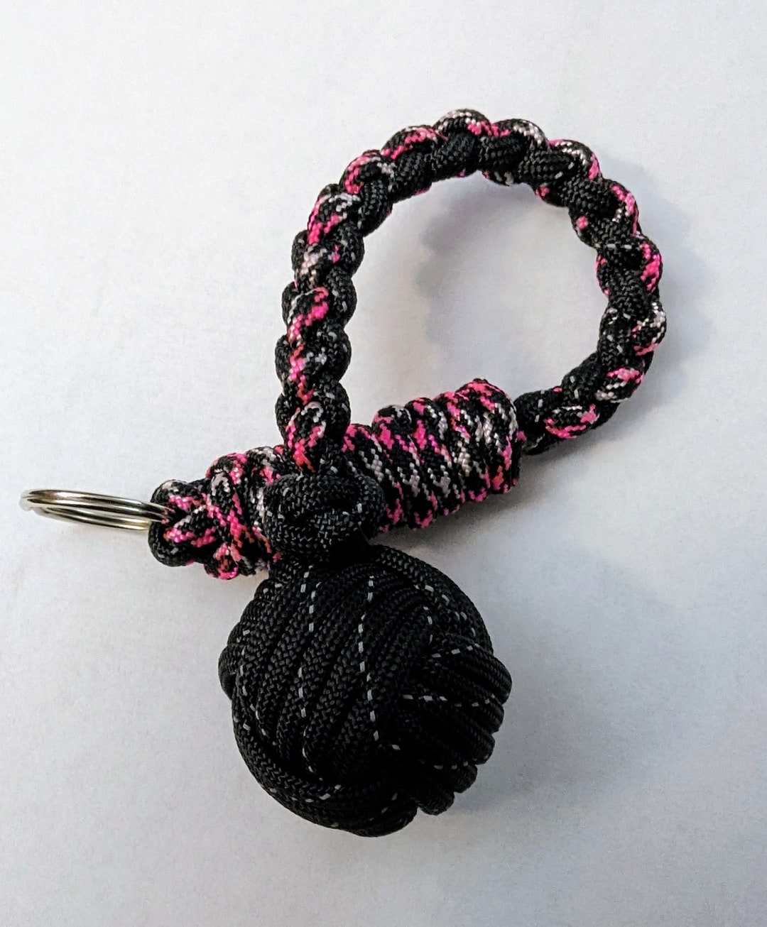 The Rattler - Custom Monkeys Fist Paracord Keychain With 1 Inch Steel ...