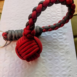 The Rattler - Custom Monkeys Fist Paracord Keychain With 1 Inch Steel ...