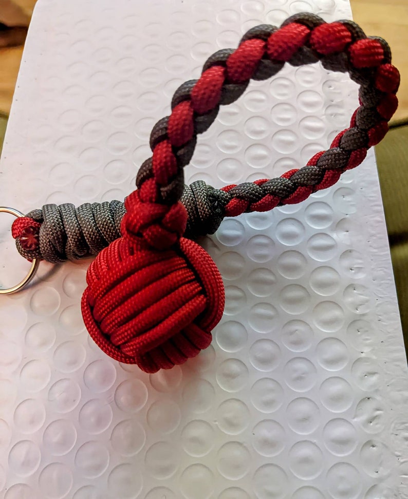 The Rattler - Custom Monkeys Fist Paracord Keychain With 1 Inch Steel ...