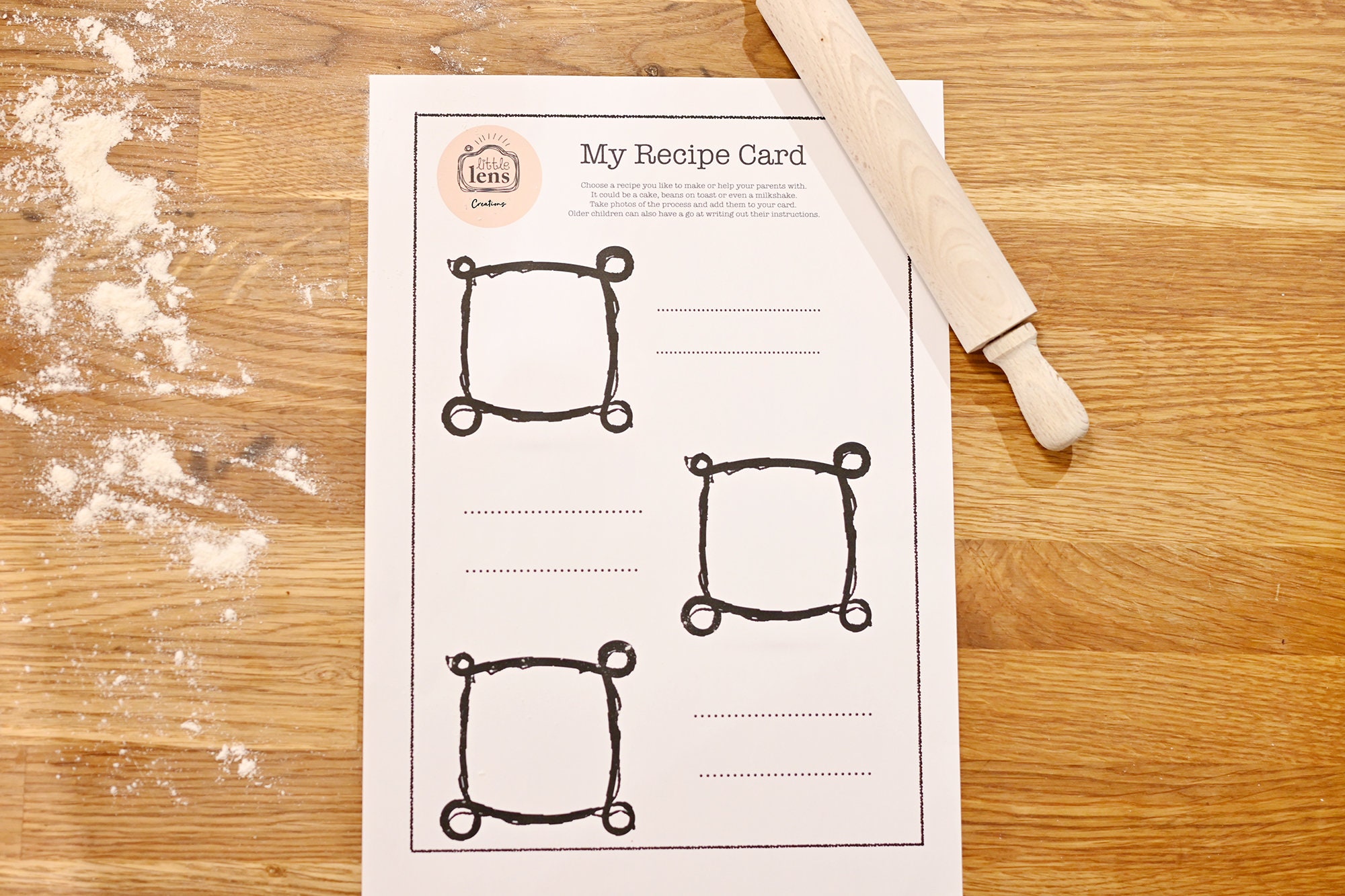 Childrens Printable Photo Recipe Card Preschooler Keystage One Fun ...