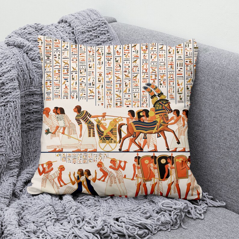 Egyptian Pillow Cover Hieroglyphs Cushion Cover Ancient Egyptian Art ...