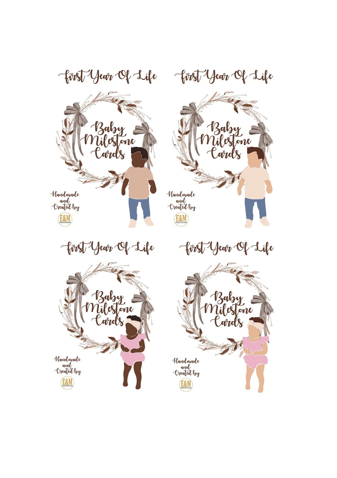 MILESTONE CARDS, Black Baby Milestone Cards, White Baby Milestone Cards ...