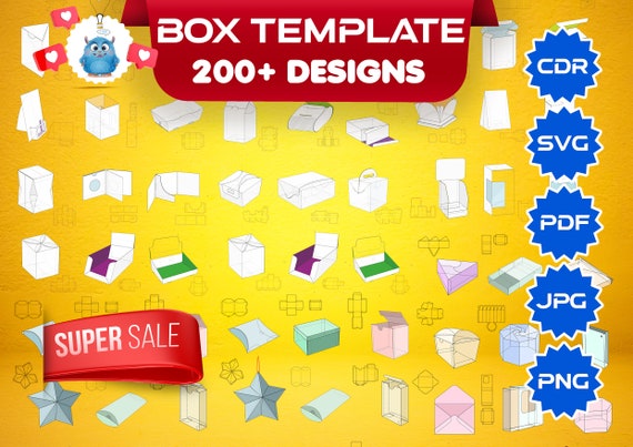 200 Box Template Box SVG PNG Pdf Jpg Ai A3 Sheet | Etsy