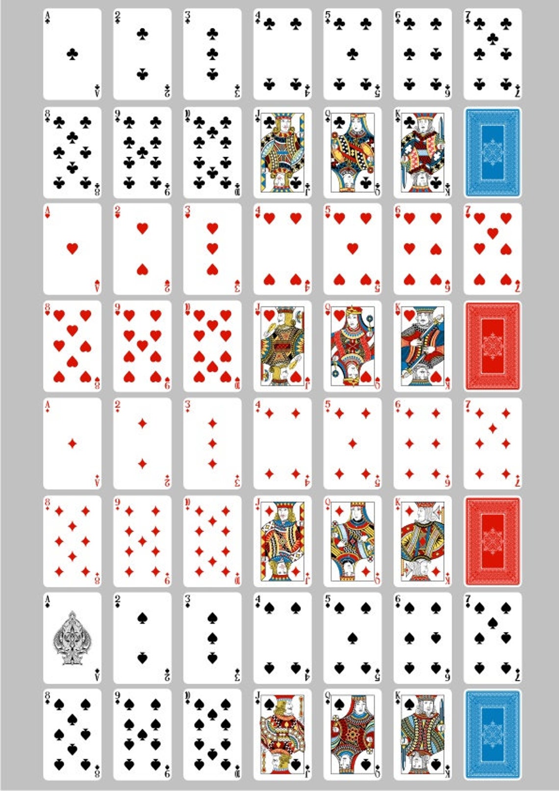 Playing Cards SVG | Poker Playing Card Full Deck Vector PNG 52 Playing ...