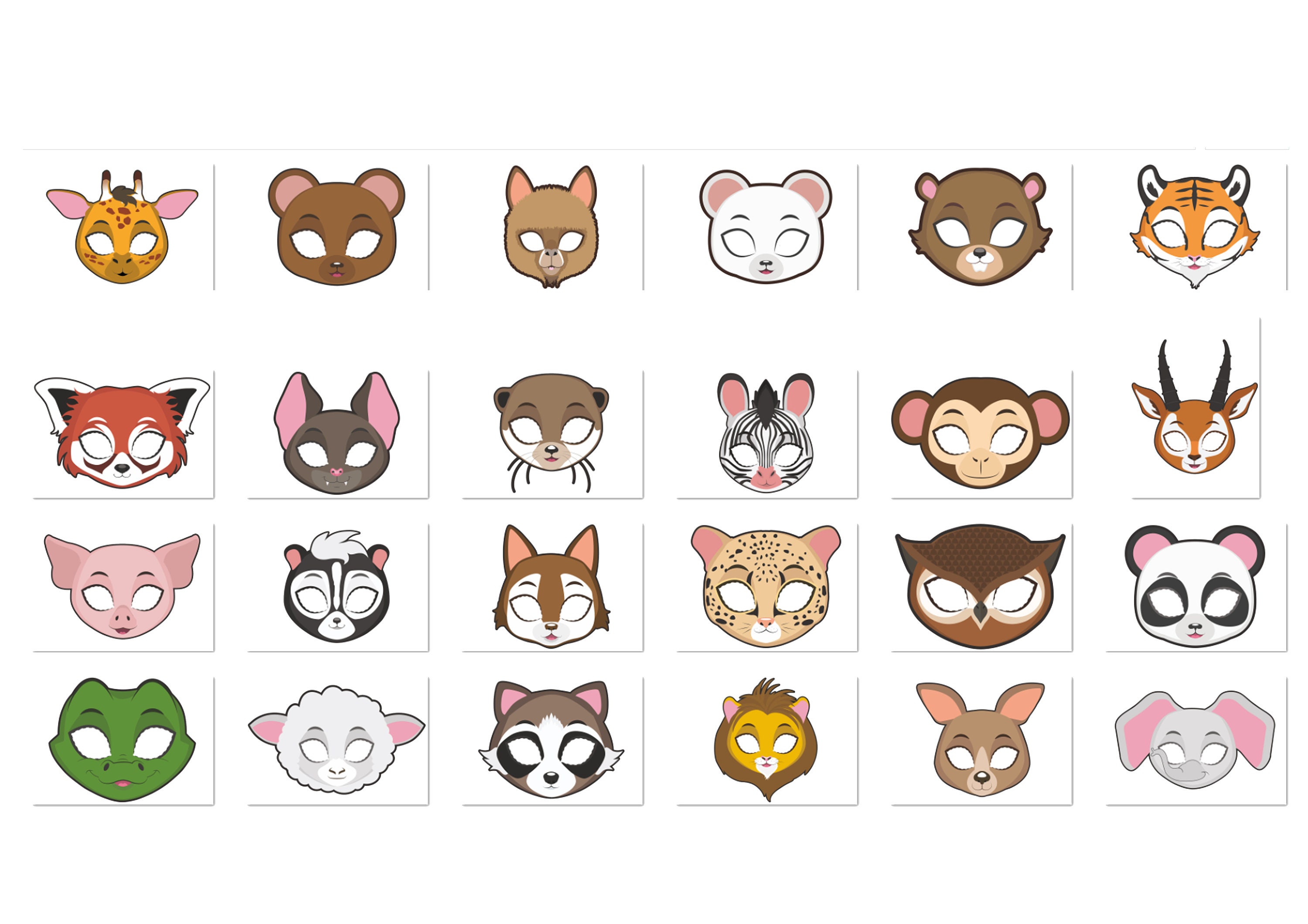 Animals Mask Props Digital File, Props SVG Png, Animals PNG, Masks SVG ...