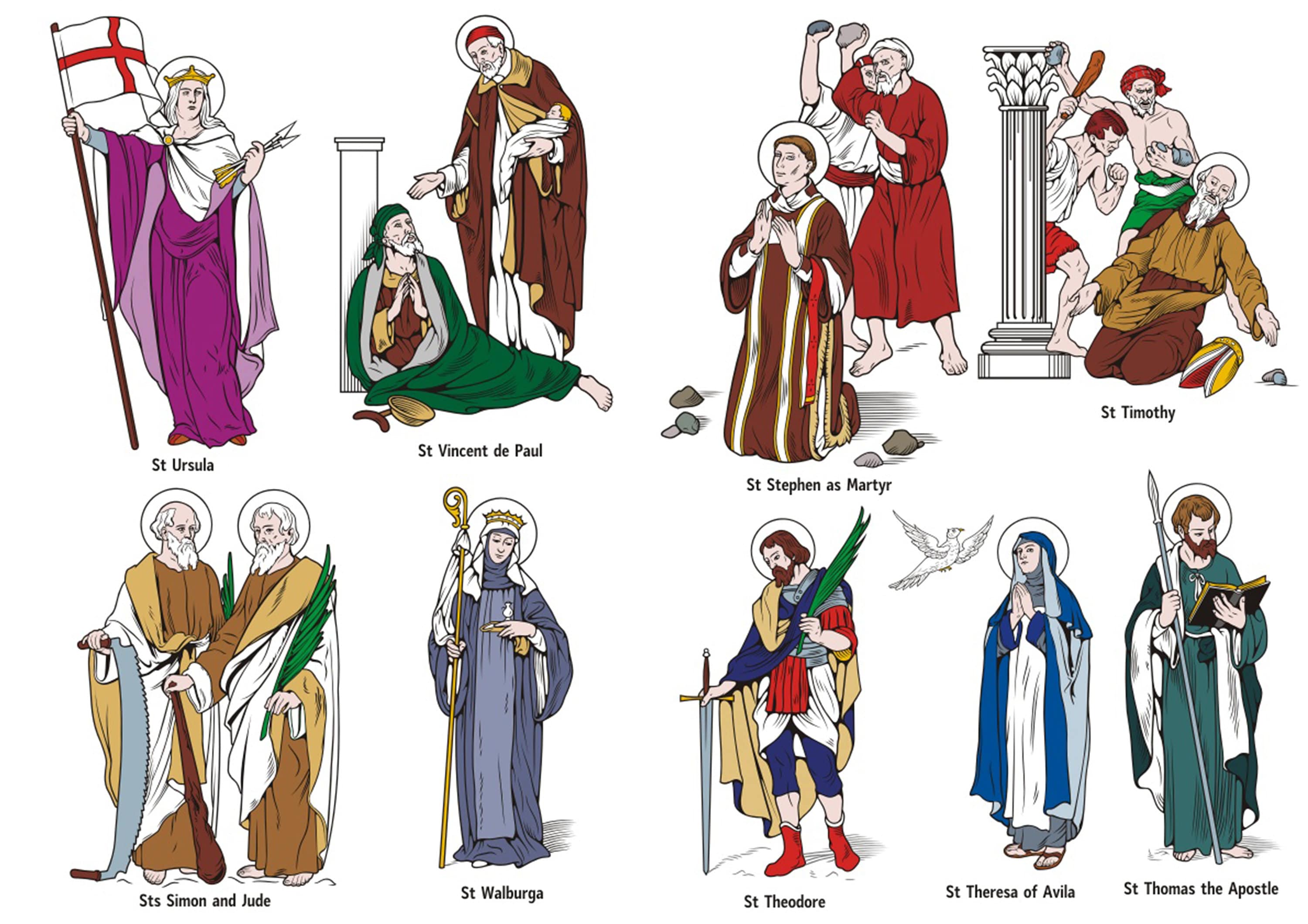 70 Saints Vector, Religious Vector, Saint Character, Prayer, CDR, SVG ...