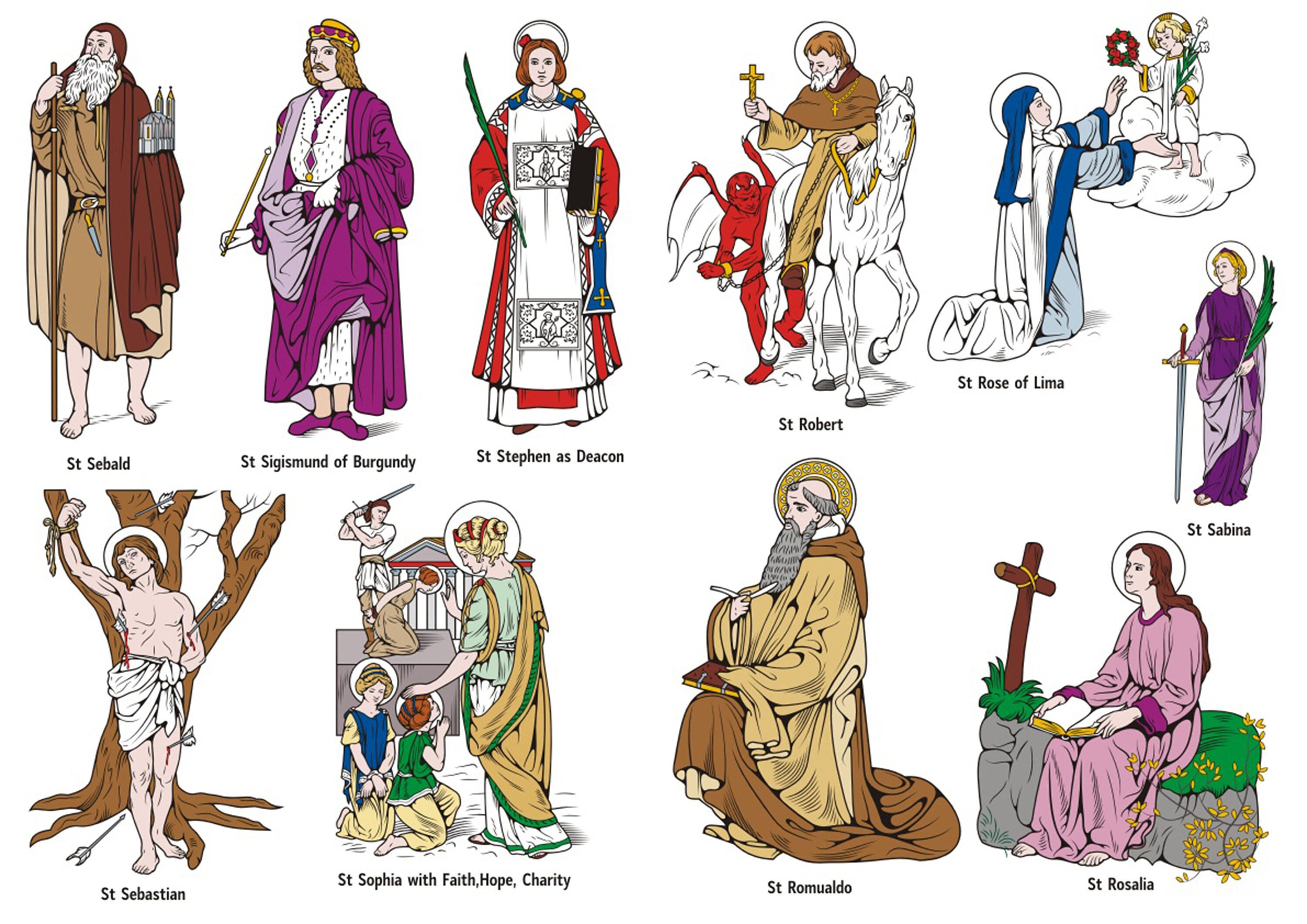 70 Saints Vector, Religious Vector, Saint Character, Prayer, CDR, SVG ...