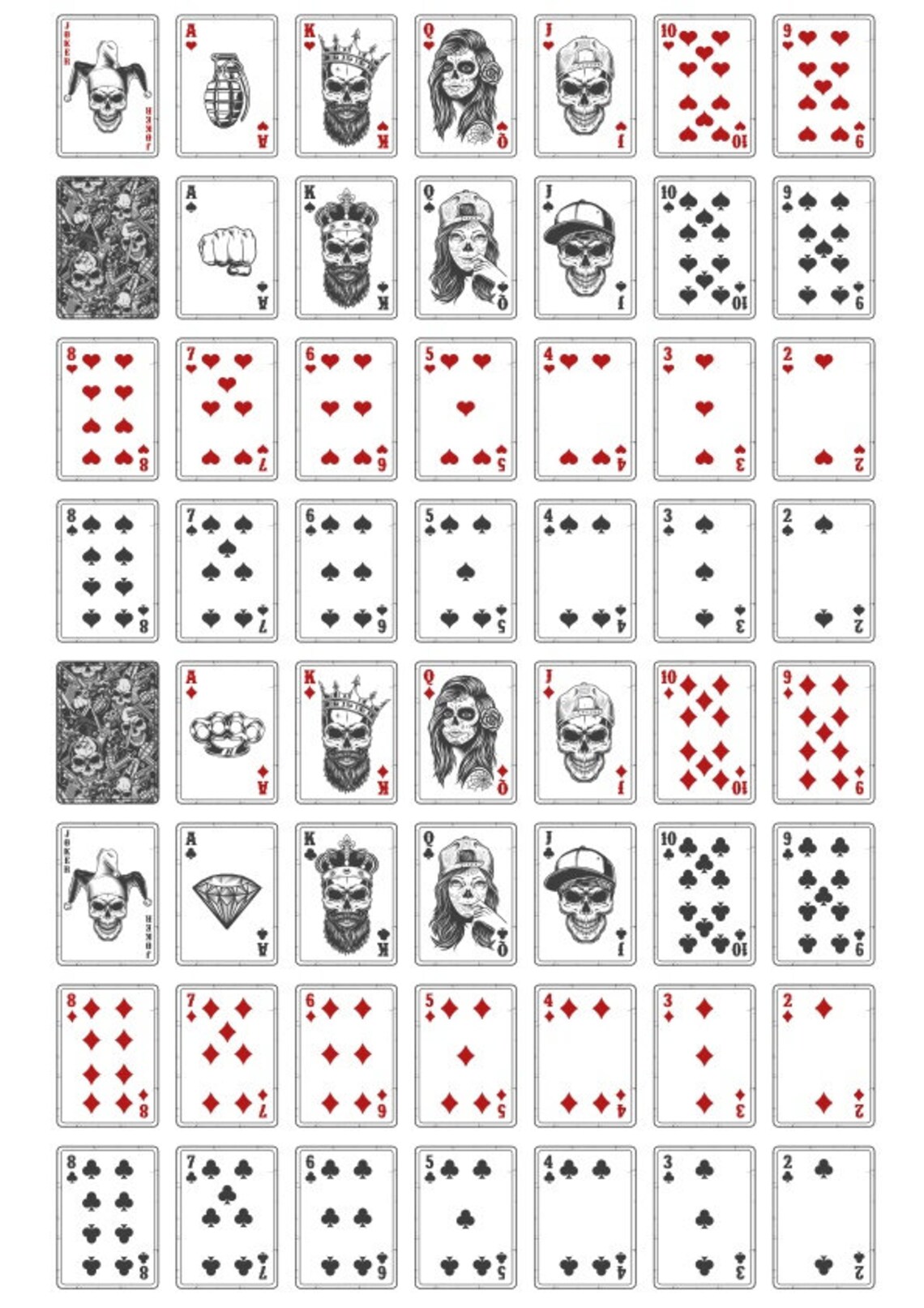 Playing Cards SVG | Poker Playing Card Full Deck Vector PNG 52 Playing ...
