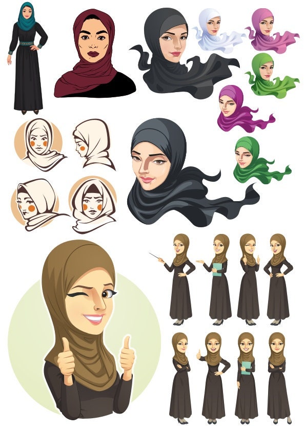Hijab Girl SVG Png Muslimah Islam Muslim Woman Islamic Fashion Hijabae ...