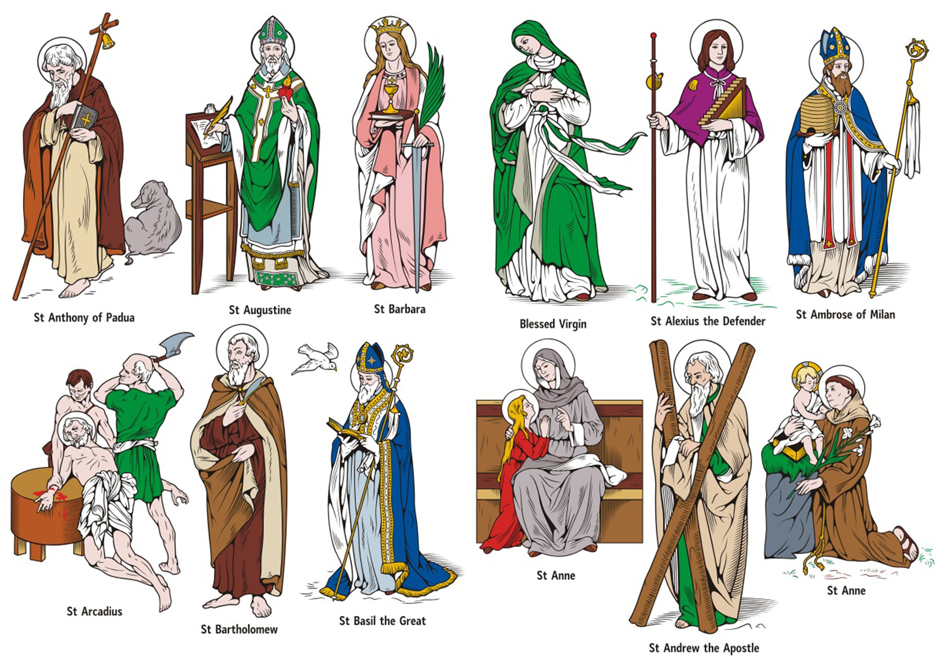 70 Saints Vector, Religious Vector, Saint Character, Prayer, CDR, SVG ...