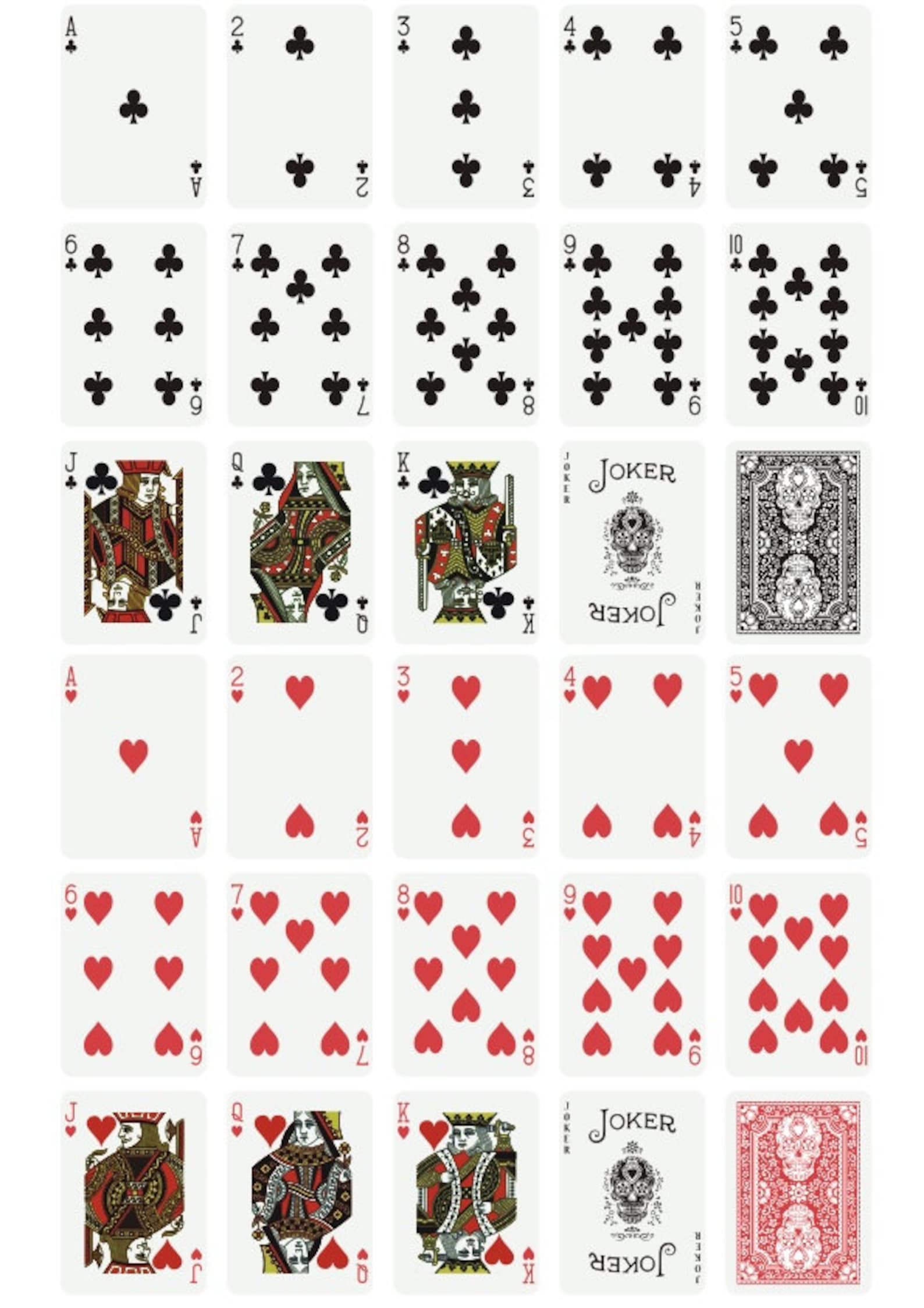 Playing Cards SVG | Poker Playing Card Full Deck Vector PNG 52 Playing ...