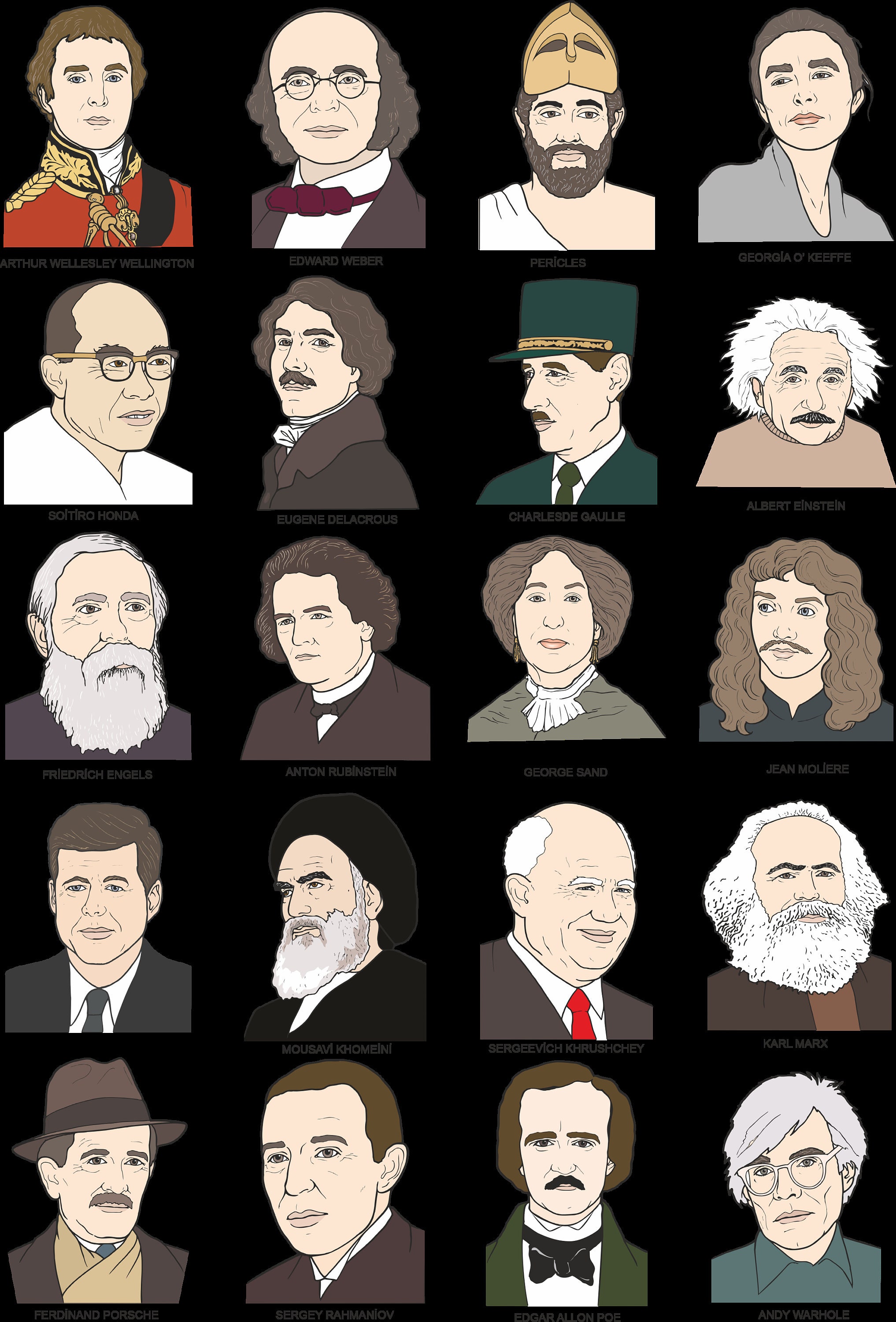 The Biggest FAMOUS Celebrity SVG, PNG 200 Archive physicists, Painters ...